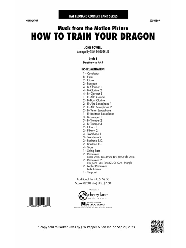 How To Train Your Dragon Eprint-Full Score | PDF