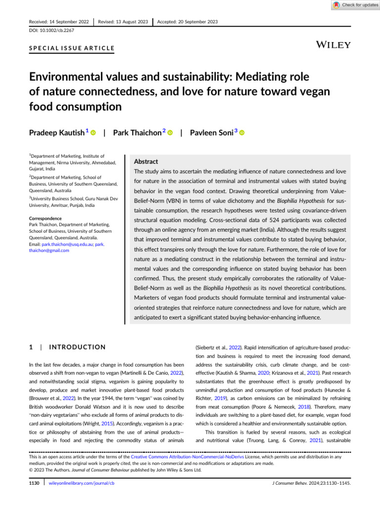 17 - J of Consumer Behaviour - 2023 - Kautish - Environmental Values ...
