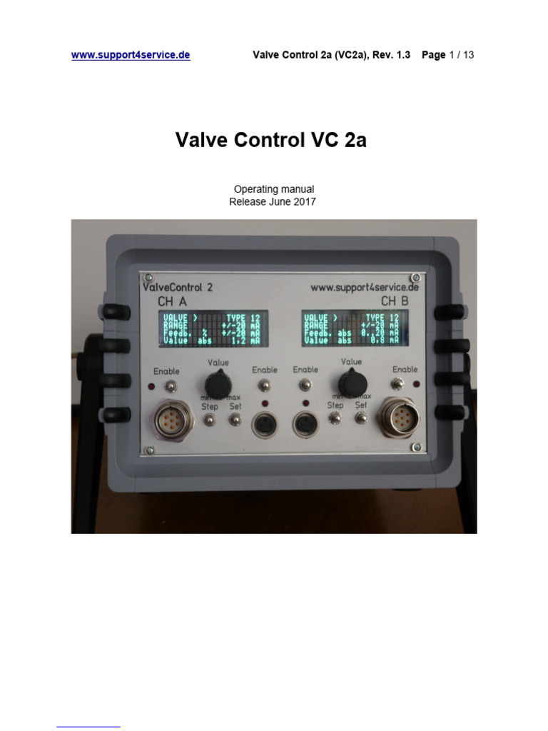 Valve Control VC 2a: WWW - Support4service - de | PDF | Vacuum Tube ...