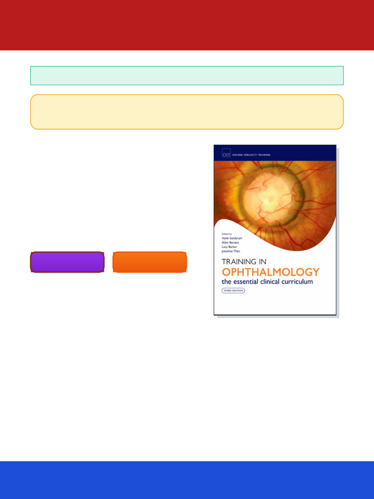 Training in Ophthalmology: The Essential Clinical Curriculum (3rd ...