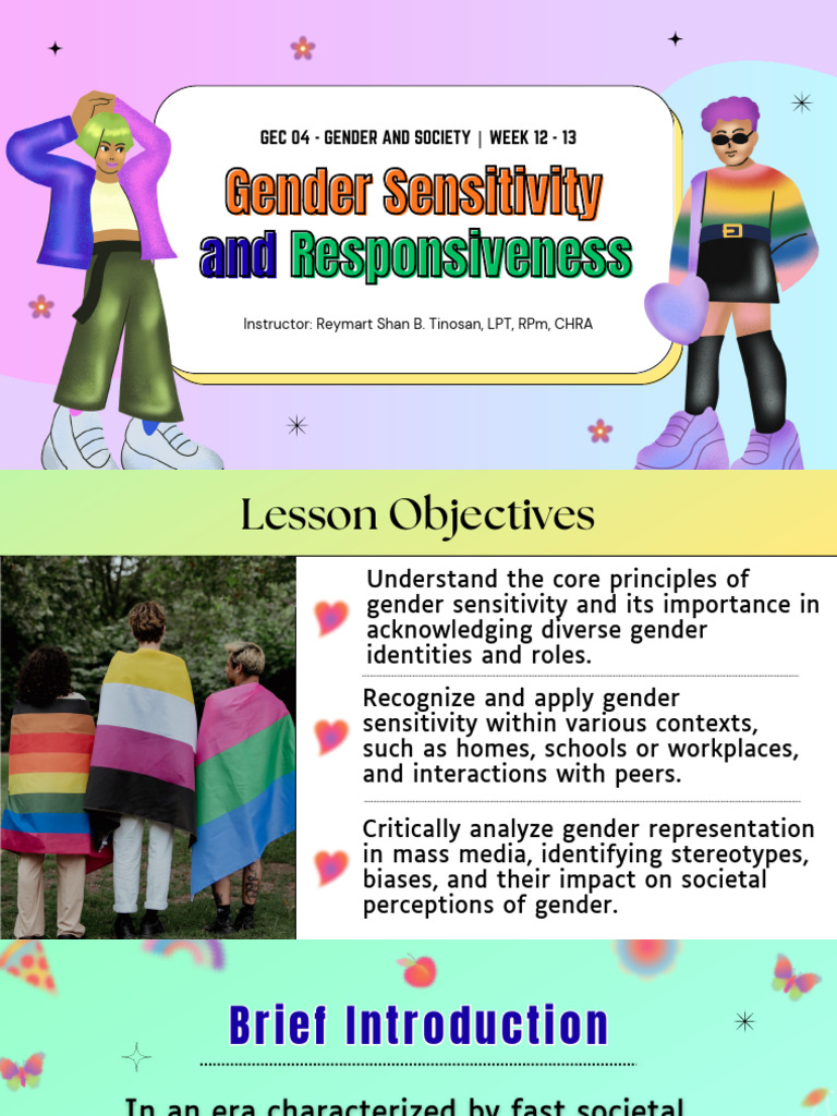 Week 12 GEC04 (GenSoc) - Gender Sensitivity | PDF | Gender | Gender Studies