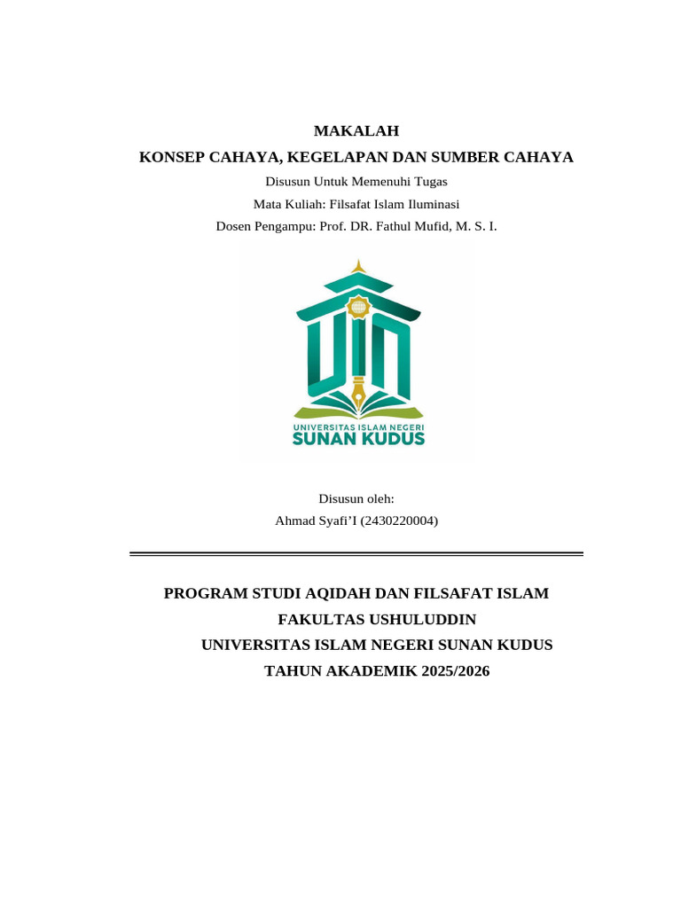 Konsep Cahaya dan Kegelapan dalam Filsafat | PDF