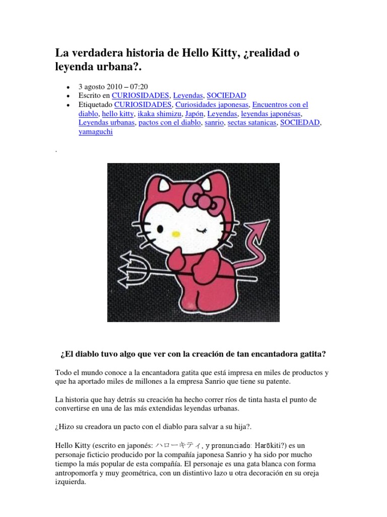 La Verdadera Historia de Hello Kitty | PDF
