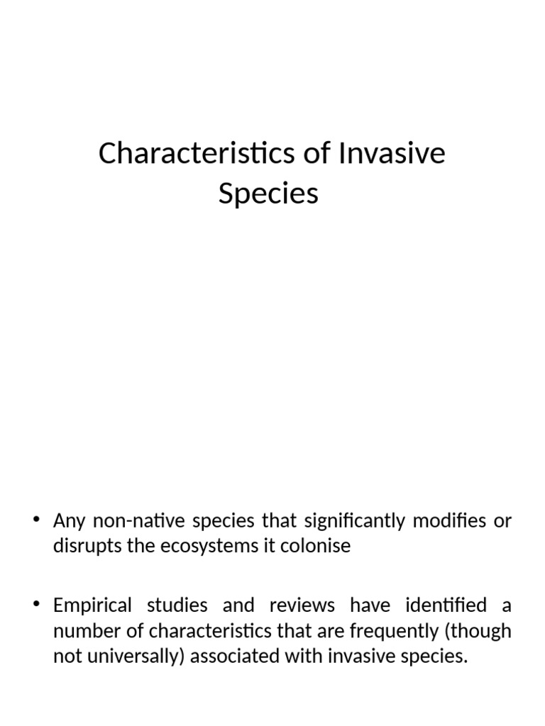 Key Traits of Invasive Species | PDF | Invasive Species | Disturbance ...