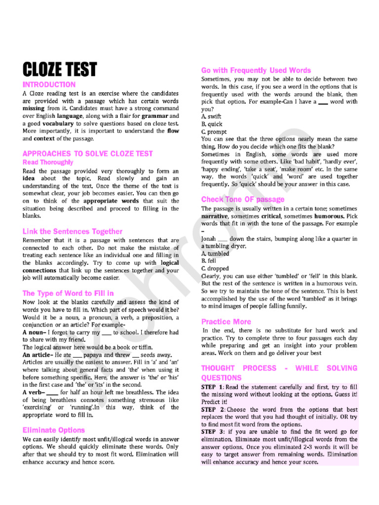 Cloze Test Jkchrome | PDF