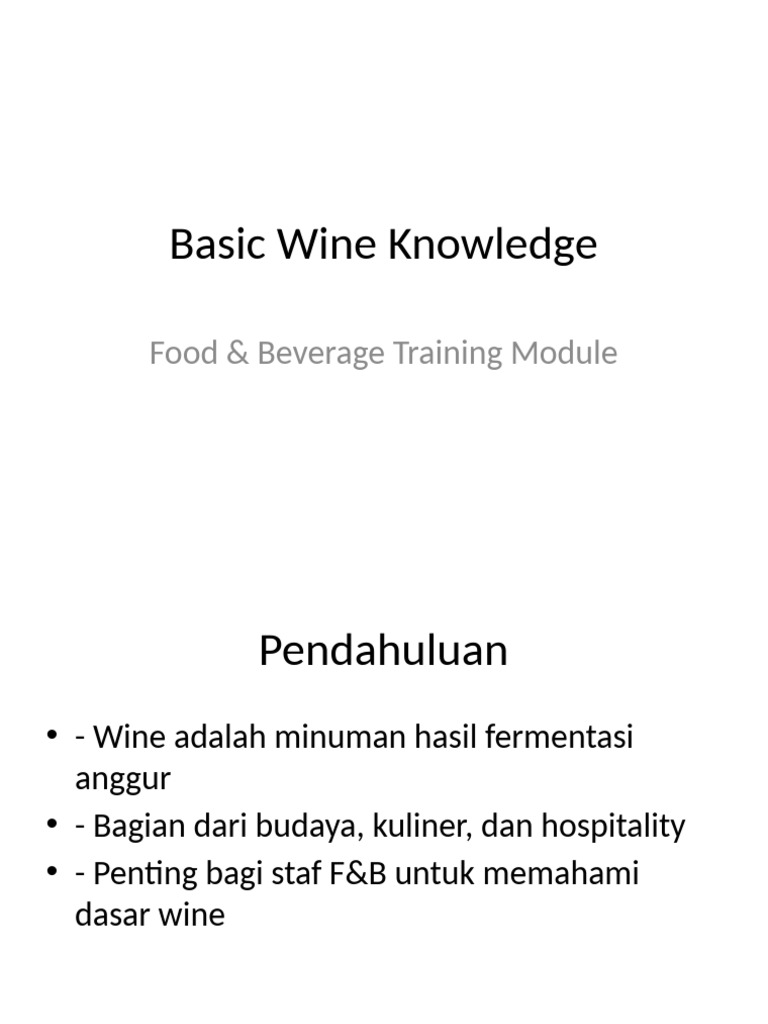 Basic Wine Knowledge | PDF