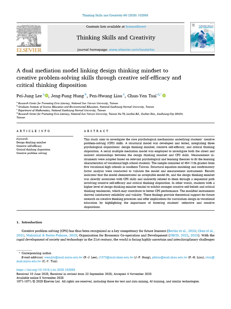 Design Thinking and Creative Problem Solving | PDF | Critical Thinking ...