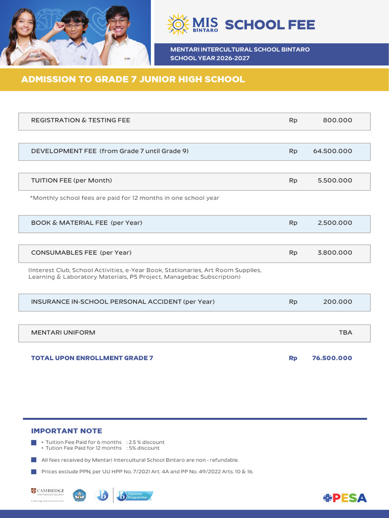 MISB-JH School Fee G7 | PDF | Services (Economics) | Payments