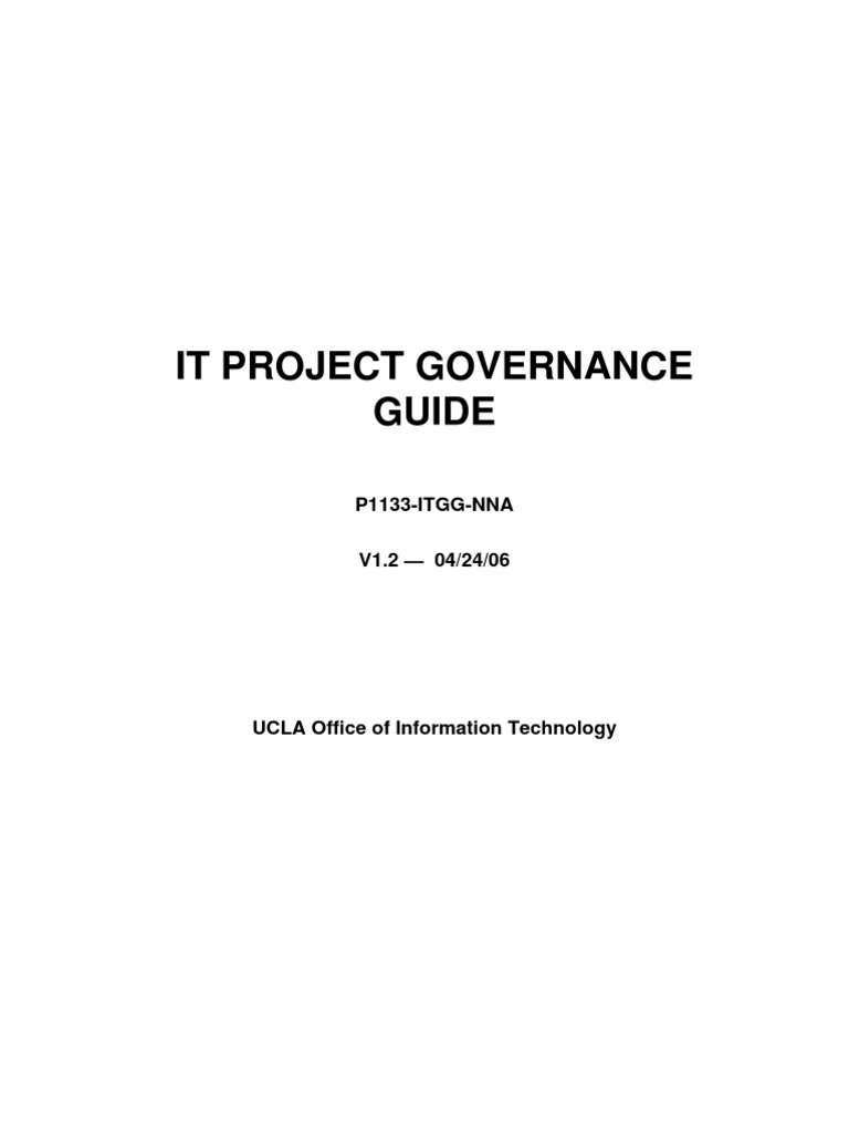 It Governance Guide v1.2 | PDF | Governance | Project Management