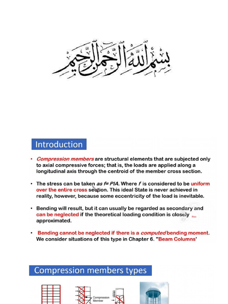 Lec 3 Compression Member | PDF