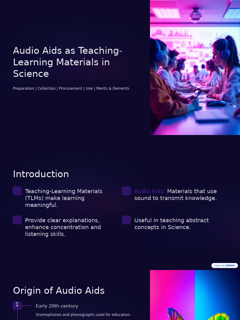 Audio Aids As Teaching Learning Materials in Science | PDF | Sound ...
