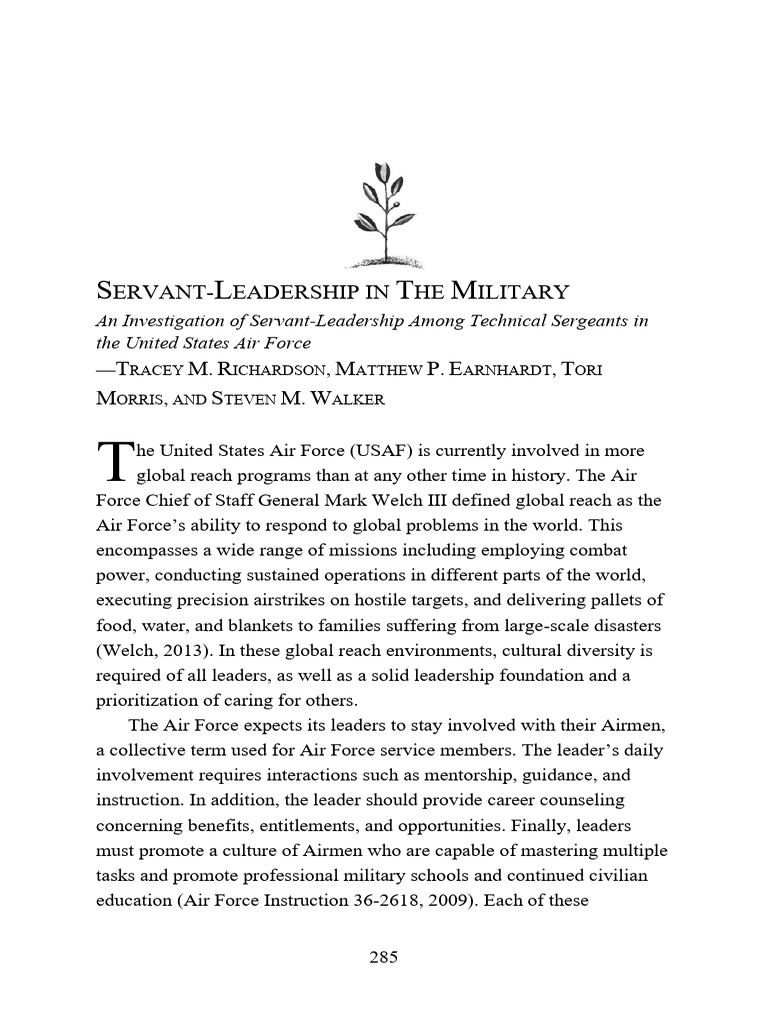 Servant-Leadership in the USAF | PDF | Servant Leadership | Leadership