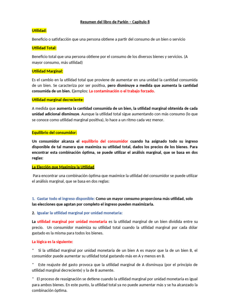 Utilidad y Equilibrio del Consumidor | PDF | Utilidad marginal | Utilidad