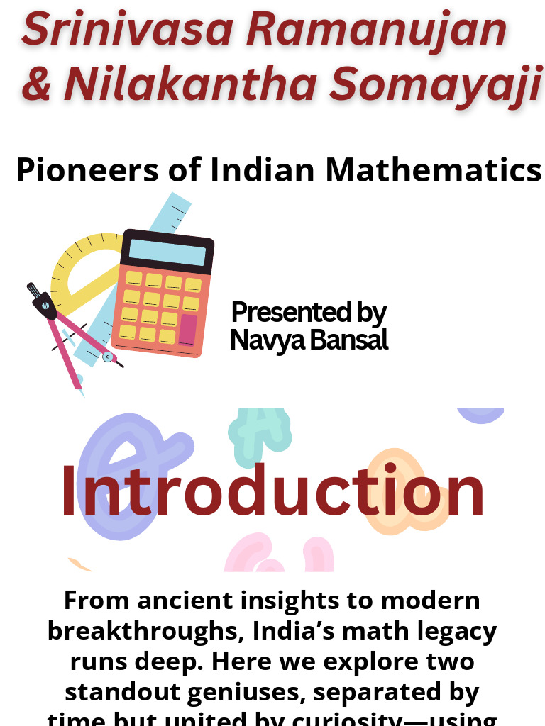 Indian Mathematical Geniuses: Ramanujan & Nilakantha | PDF ...