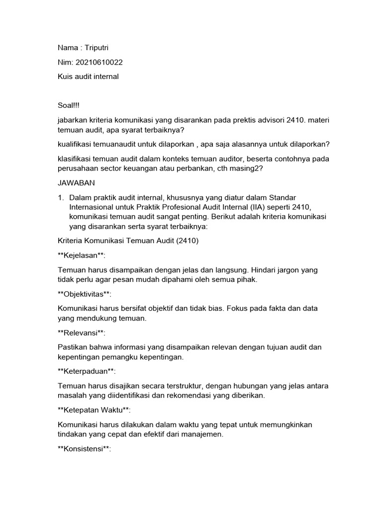 kuis audit triputri(1) | PDF