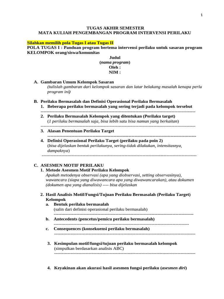 Program Intervensi Perilaku Siswa | PDF