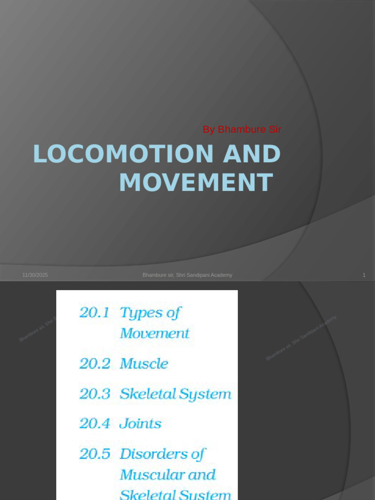 20locomotion and Movement | PDF | Animal Locomotion | Eukaryotes