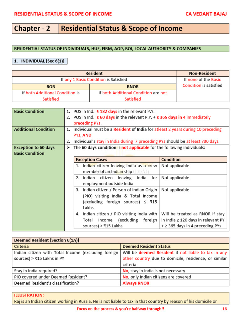 Residential Status & Income Scope Explained | PDF | International Law ...