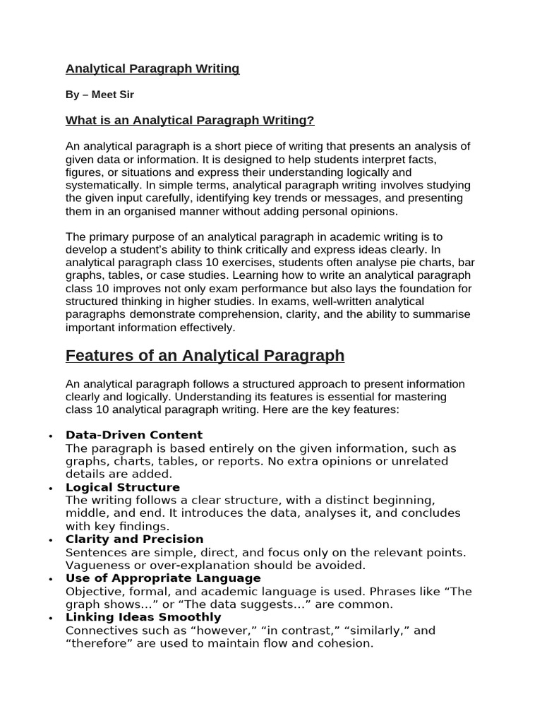 Mastering Analytical Paragraph Writing | PDF | Information | Data