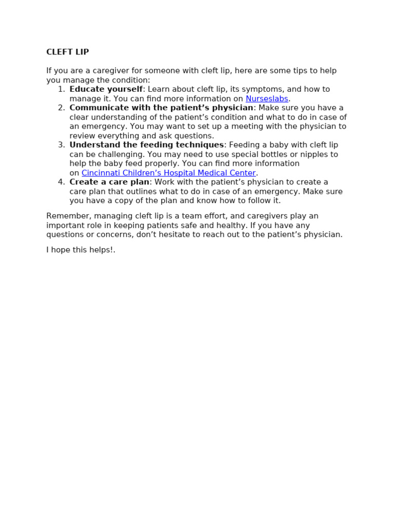 Cleft Lip | PDF