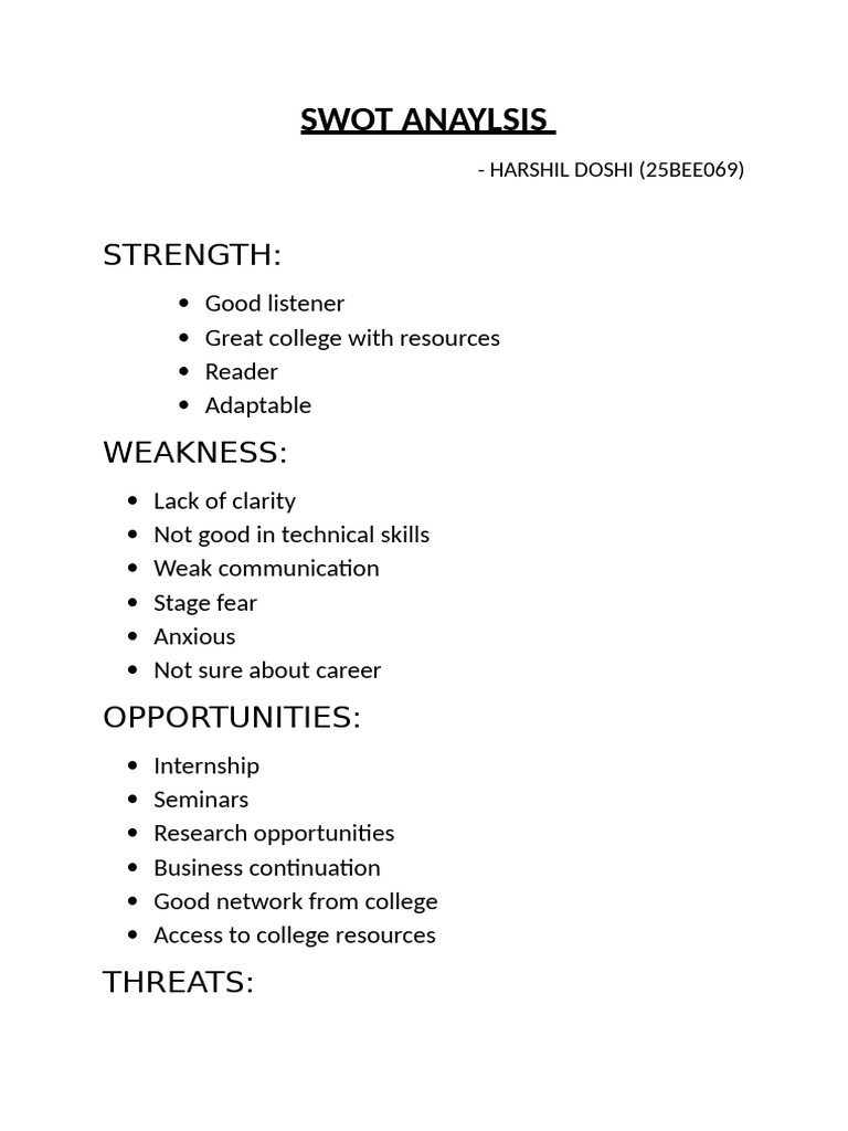 Swot Anaylsis | PDF