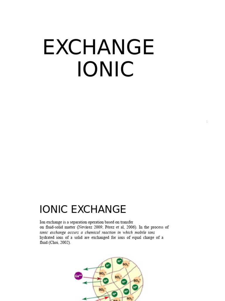Ionic Exchange 1 | PDF | Ion Exchange | Ion