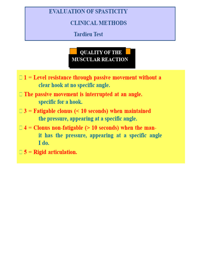 Clinical Method Tardieu Test Spasticity | PDF