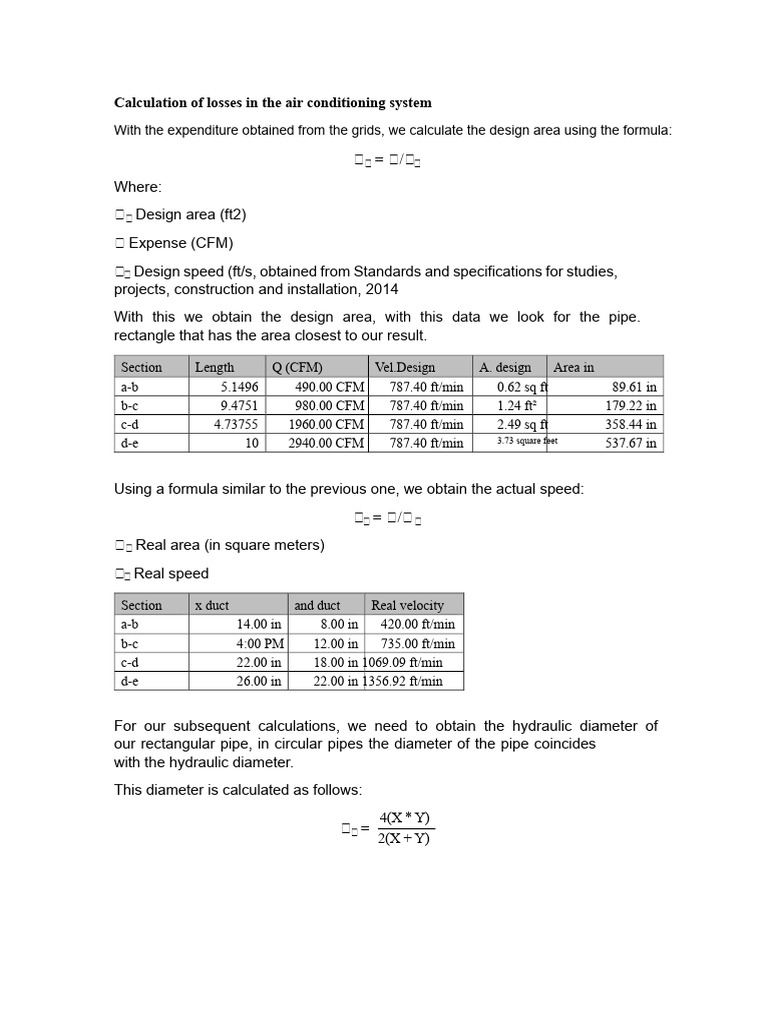 Air Conditioning System Loss Calculations | PDF | Dynamics (Mechanics ...