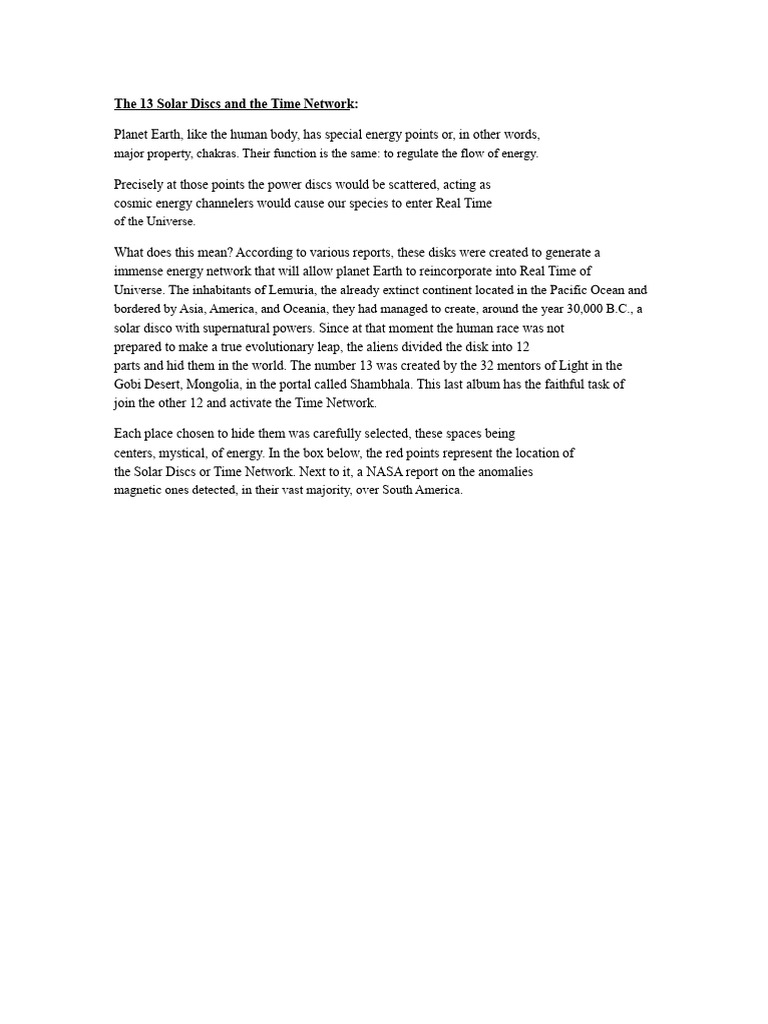 The 13 Solar Discs and The Network of Time - Ricardo González | PDF