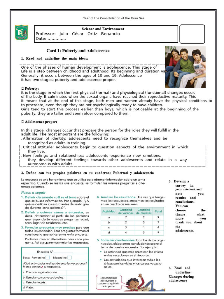 Sheets Changes in Puberty | PDF | Adolescence | Adults