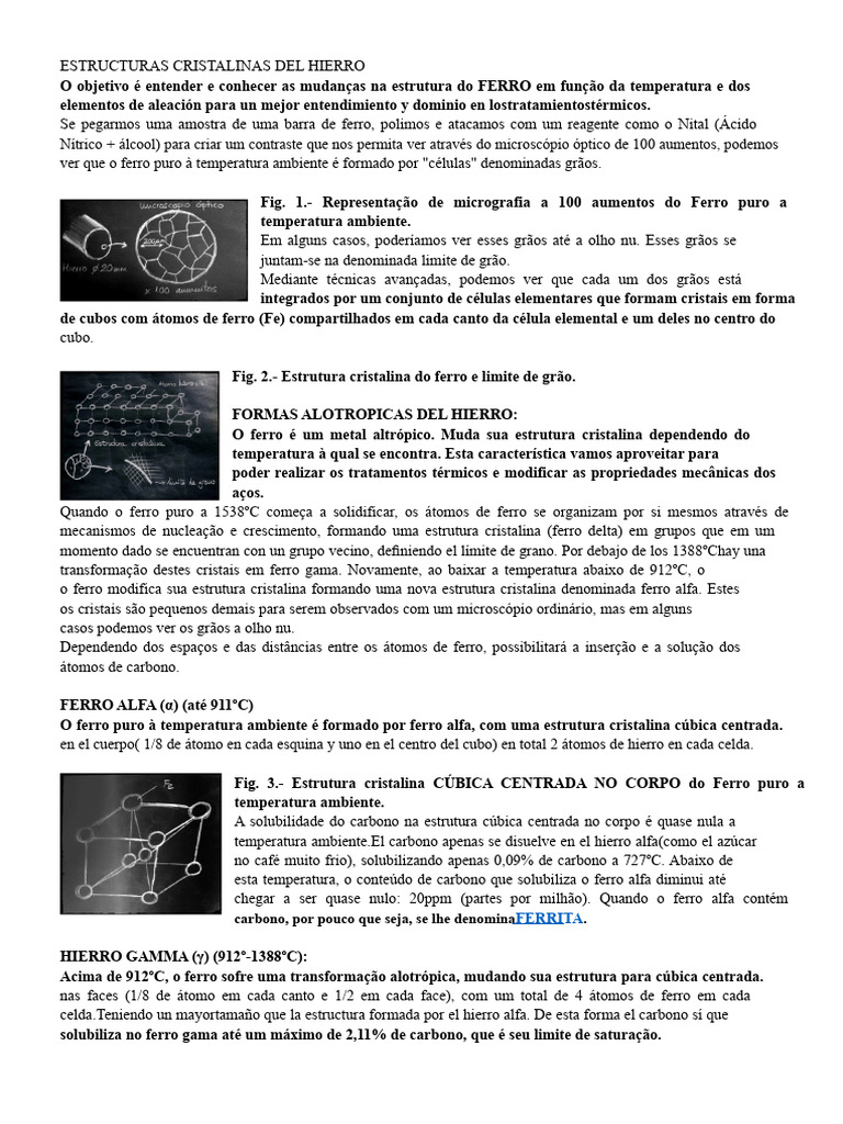 Estruturas Cristalinas do Ferro e Alotropia | PDF | Ferro | Estrutura ...