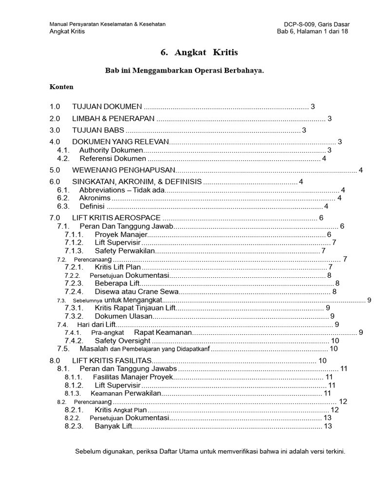 Panduan Angkat Kritis untuk Keselamatan | PDF