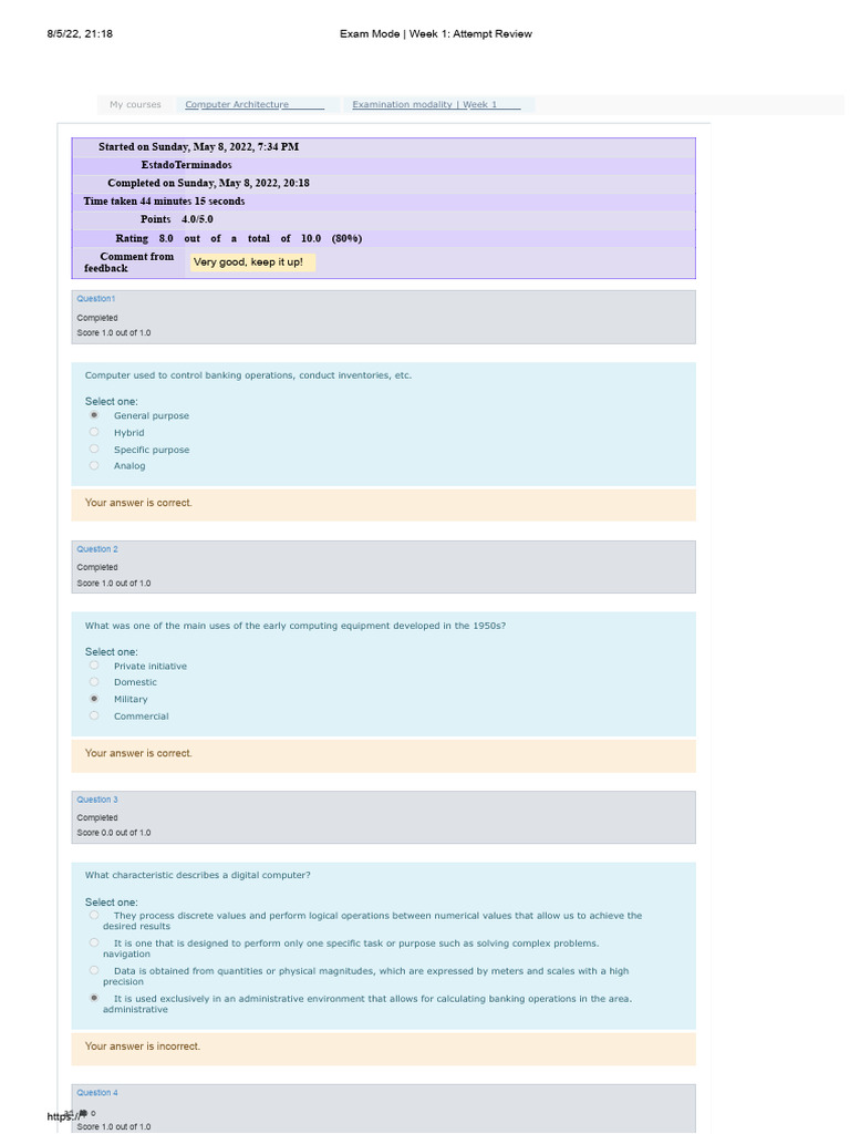 COMPUTER ARCHITECTURE - Week 1 | PDF | Applied Mathematics | Computing