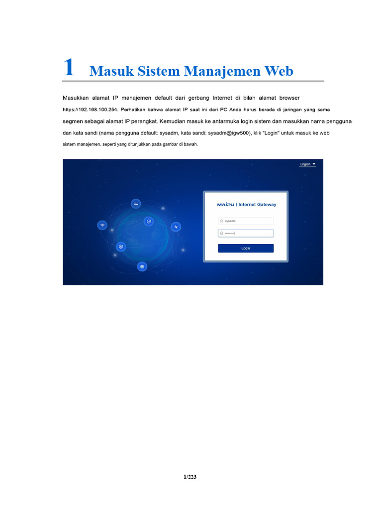 Manual Konfigurasi Web Gateway Internet Seri IGW500 (V1.1-20220223) | PDF