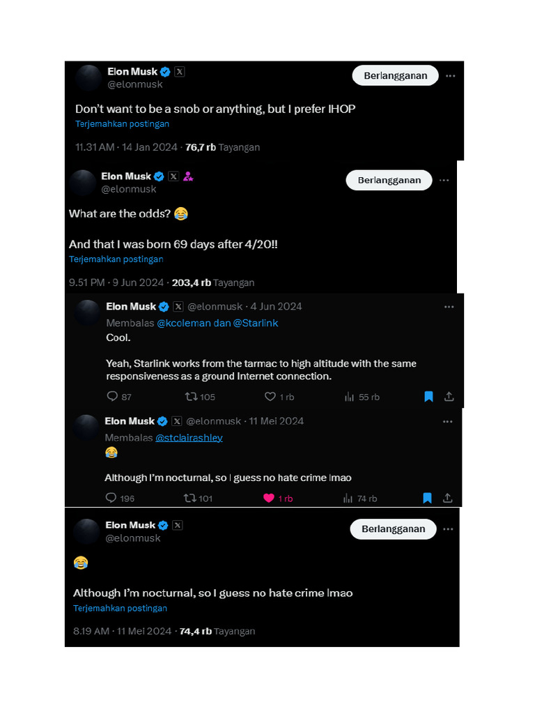 SS Postingan Elon Musk | PDF
