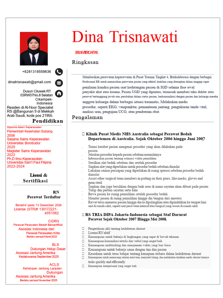 CV Terbaru PDF Bahasa Inggris | PDF
