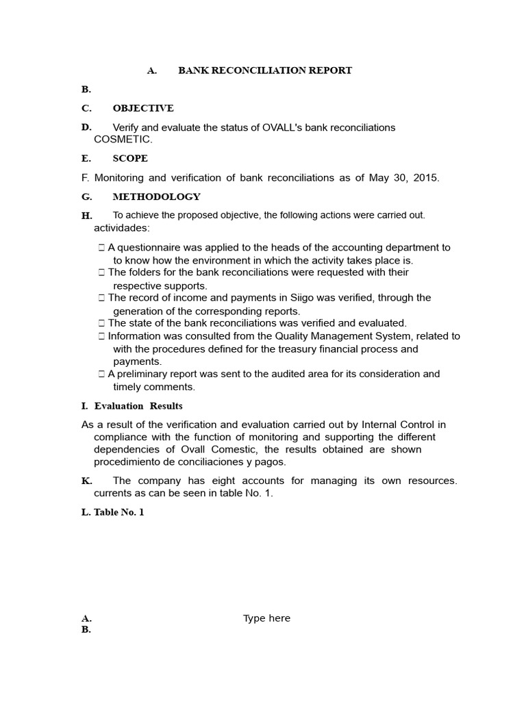 Bank Reconciliation Report | PDF | Banks | Accounting