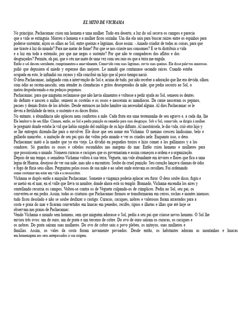 O Mito de Vichama | PDF