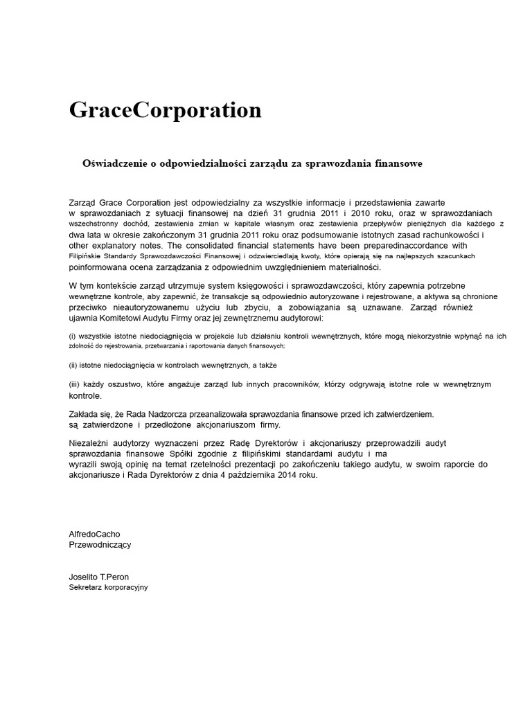 Final Grace Corp | PDF