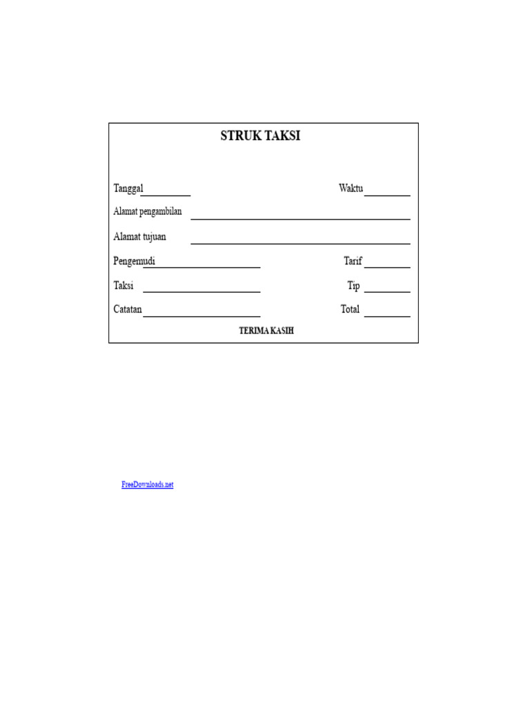 template-struk-taksi-kosong.doc | PDF
