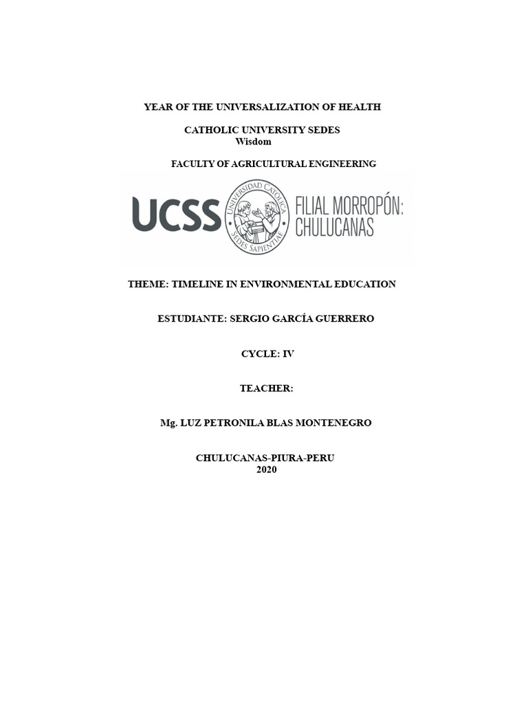 Environmental Education Timeline 2020 | PDF | Environmental Social ...