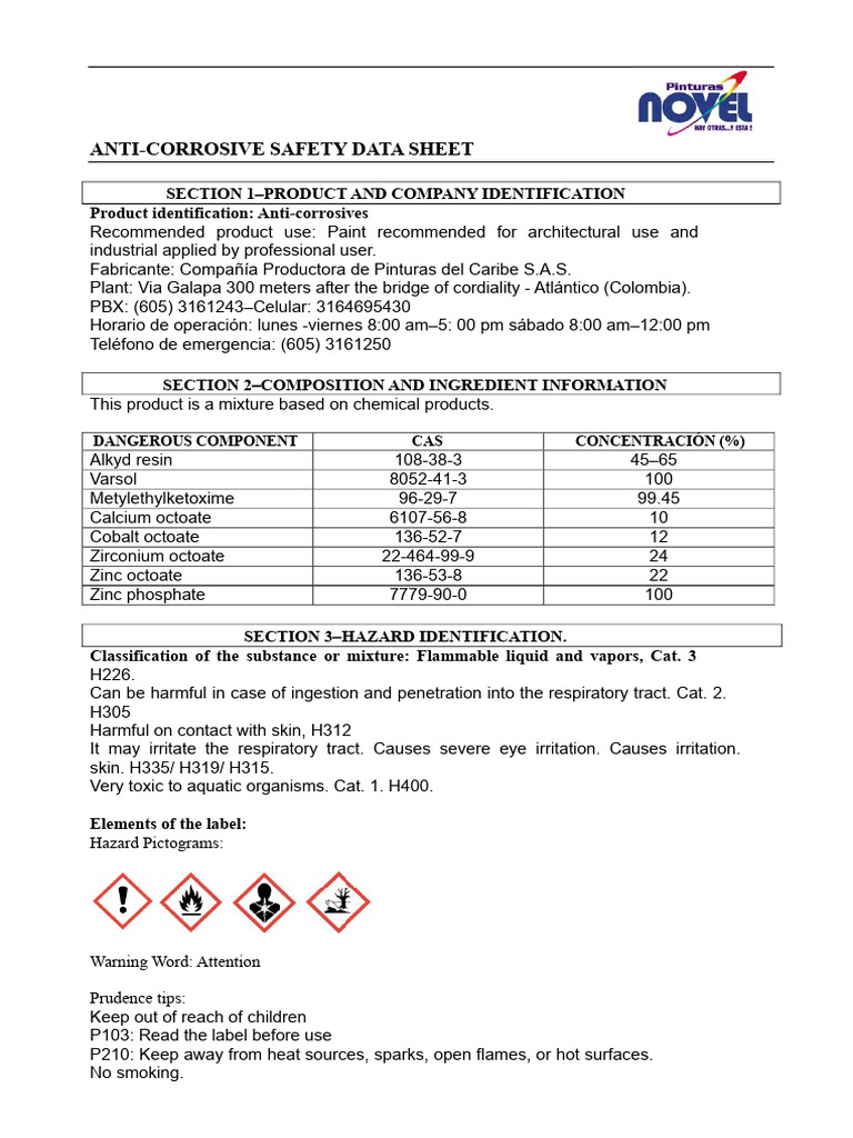 Anticorrosive Toner Safety Sheet | PDF | Toxicity | Water