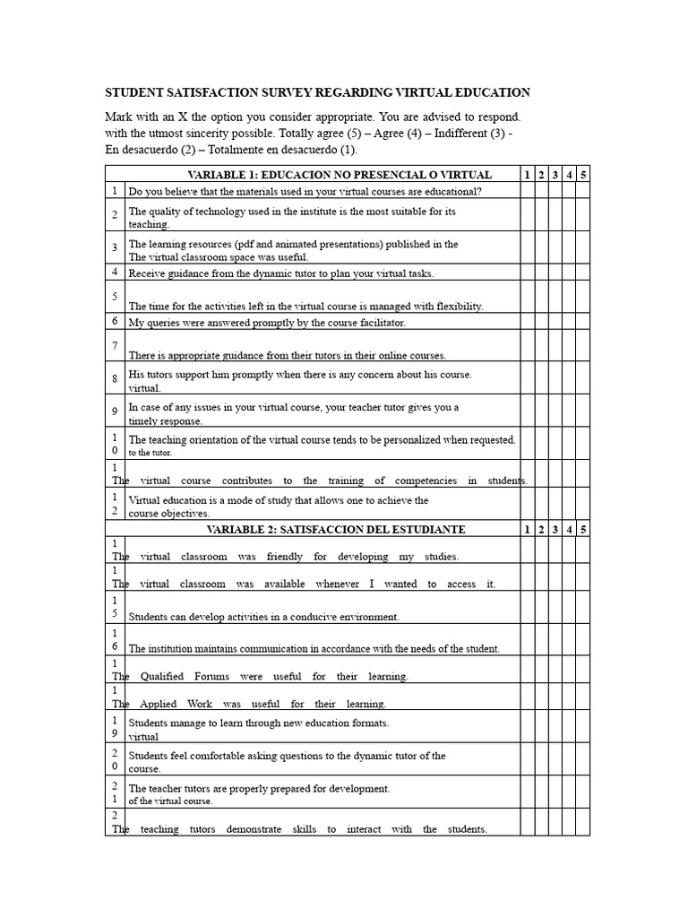 Student Satisfaction in Virtual Education | PDF