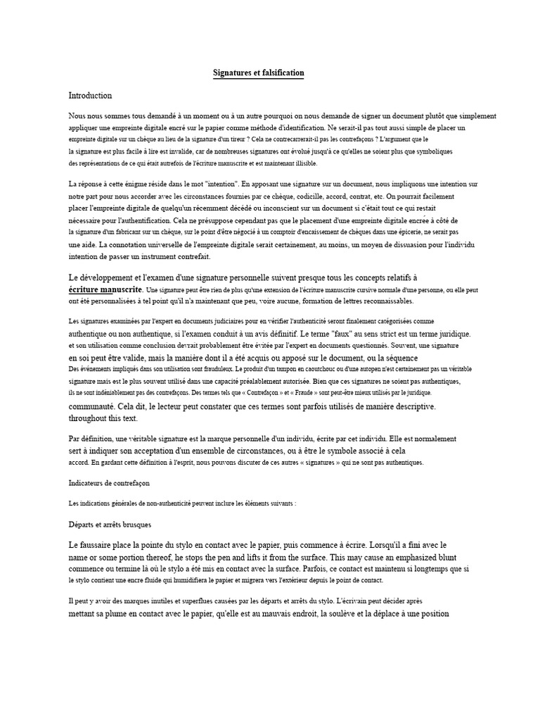 Signatures : Détection de falsification | PDF | Encre | Papier