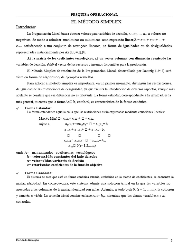 Lista de Ejercicios de Método Simplex - 2020 | PDF | Programación ...