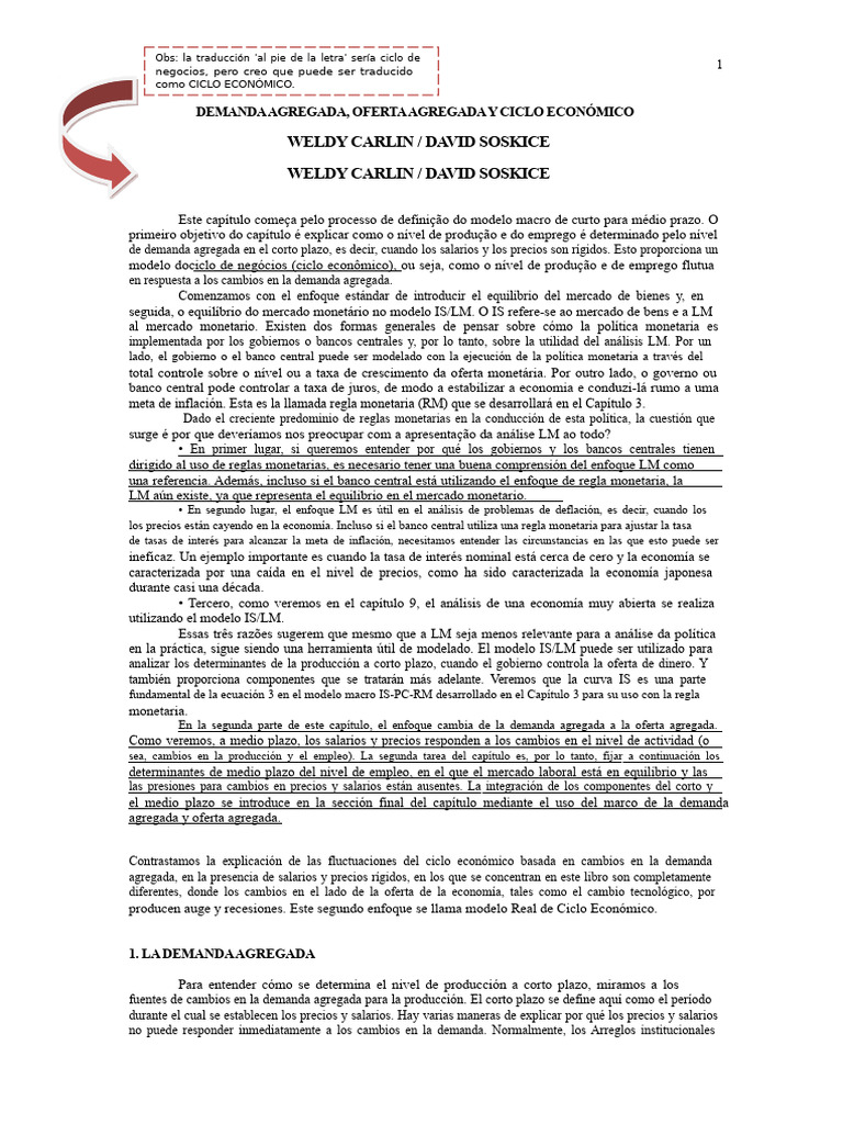 Cap. 2 Macroeconomía - Carlin y Soskice | PDF | Precios | Macroeconómica