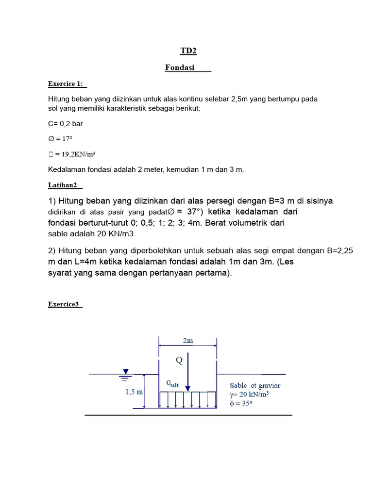 TD2 Fondasi | PDF