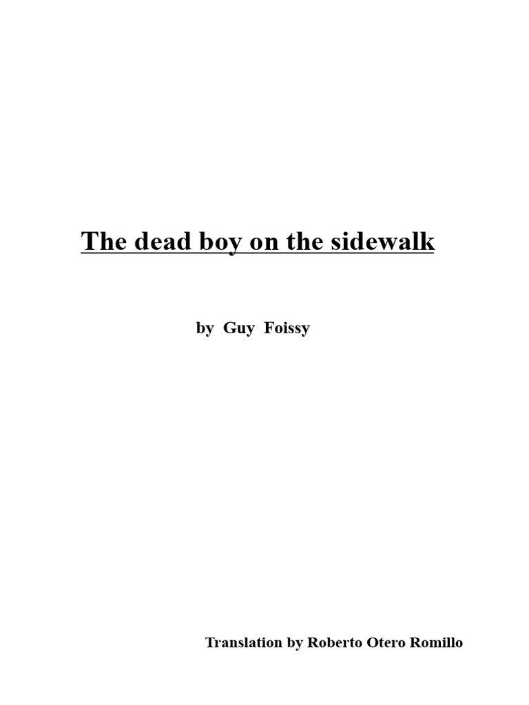 The Dead Boy On The Sidewalk | PDF