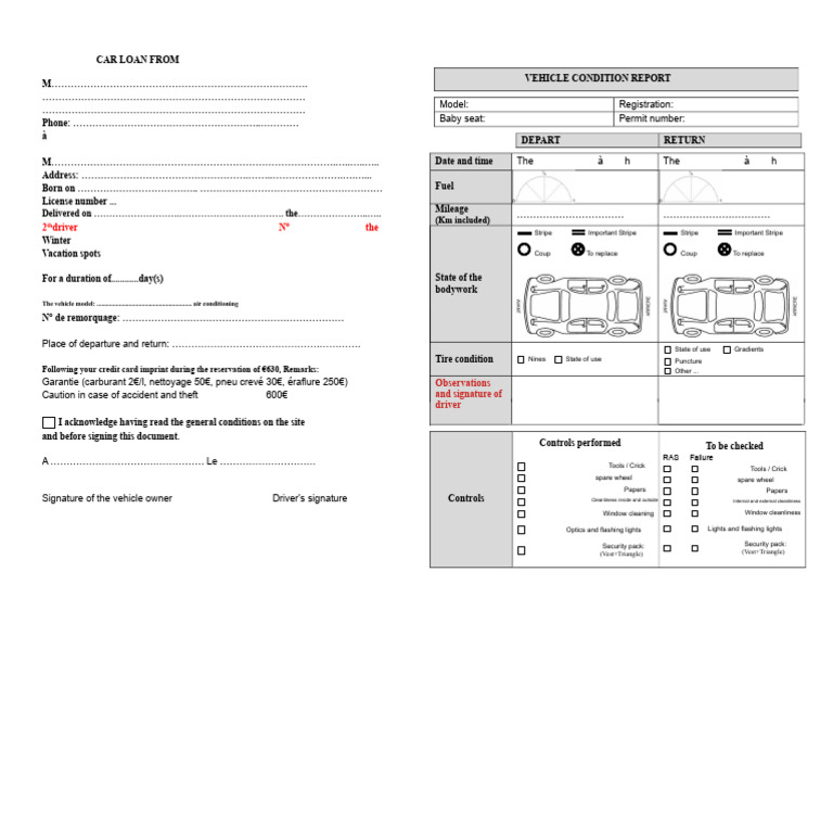 Vehicle Readiness Document | PDF | Car Rental | Land Vehicles
