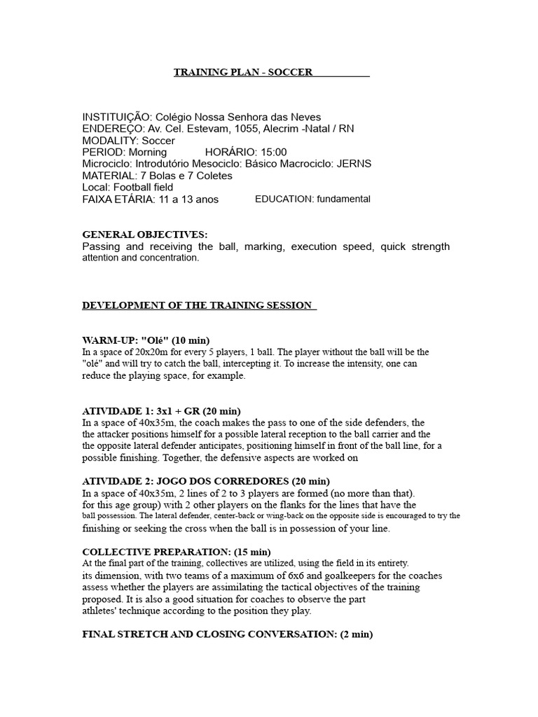 Football Lesson Plan Patricia | PDF